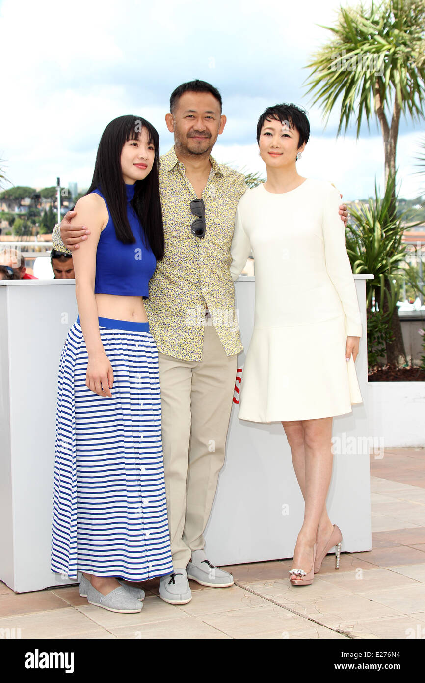 66th Cannes Film Festival - 'Tian Zhu Ding' - Photocall Featuring: Meng Li,Jiang Wu,Tao Zhao ...