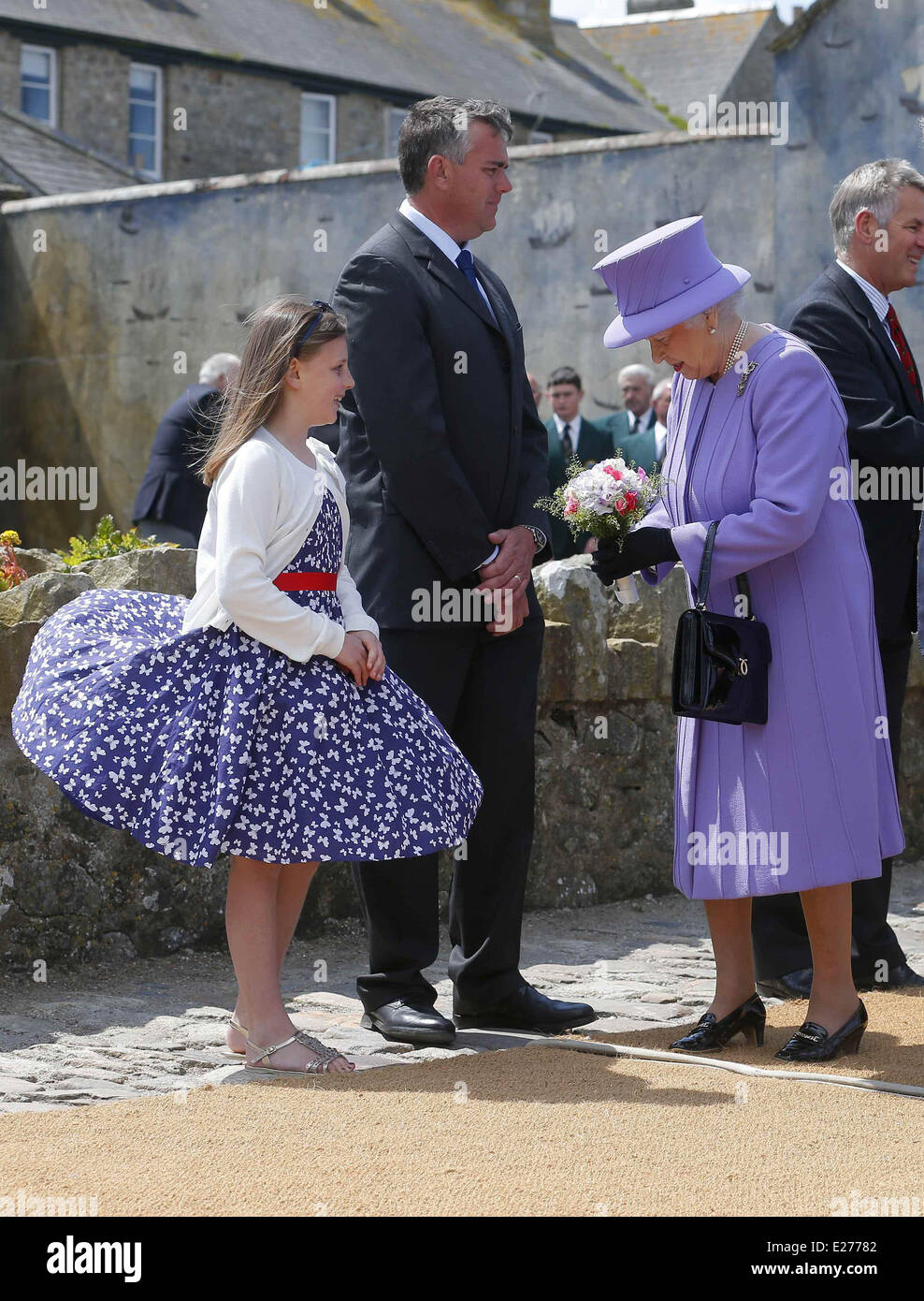 Britain's Queen Elizabeth visits St Michael's Mount in Cornwall ...
