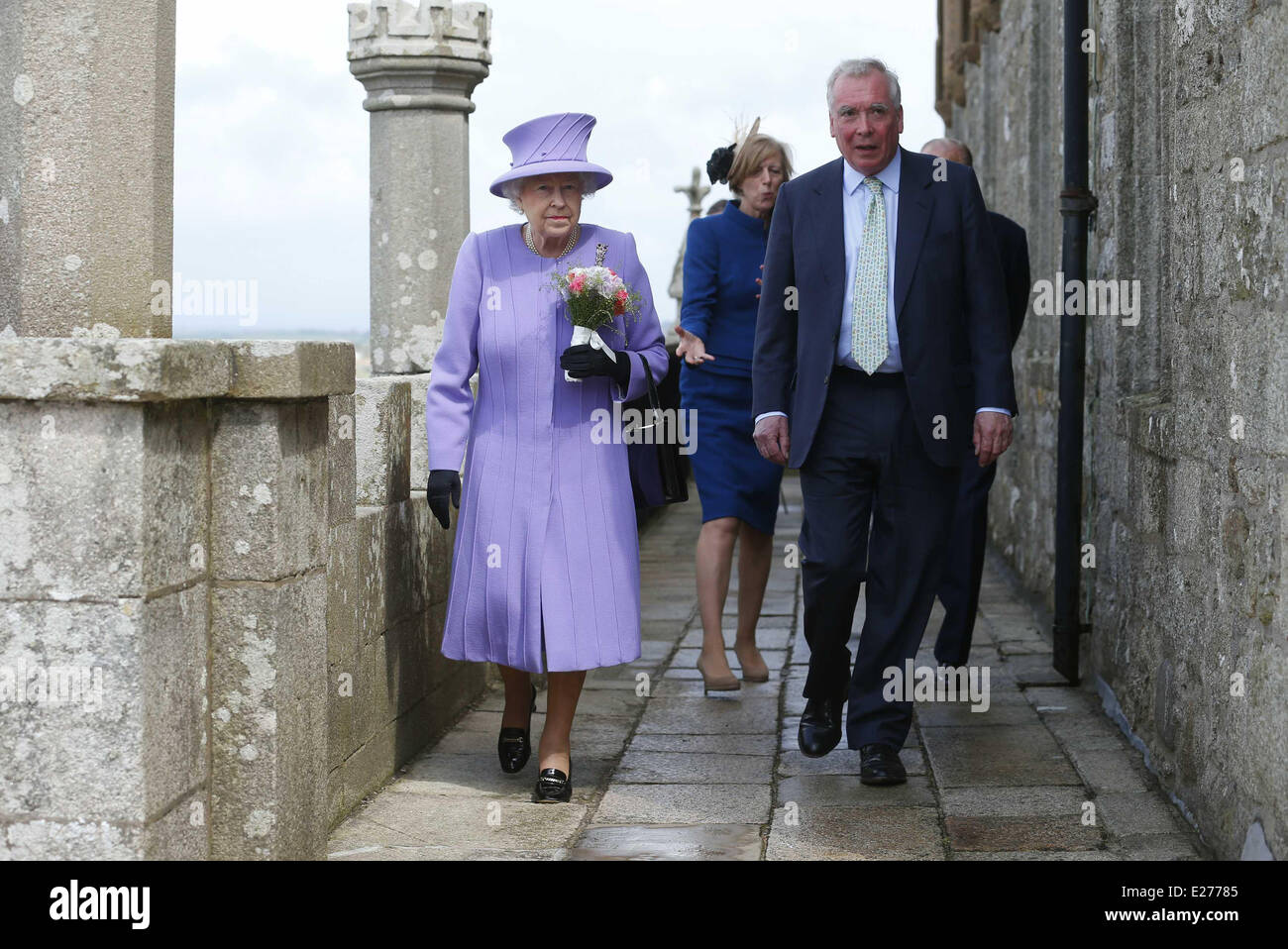 Britain's Queen Elizabeth visits St Michael's Mount in Cornwall ...