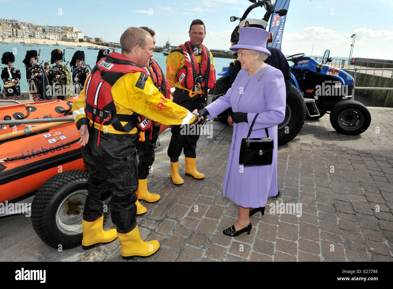 Britain's Queen Elizabeth visits St Michael's Mount in Cornwall ...