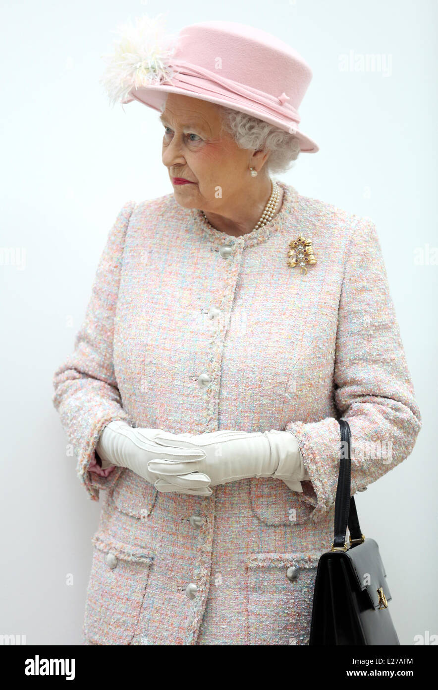 CAMBRIDGE - UK -23 MAY 2013: ROTA: Queen Elizabeth II during a visit to ...