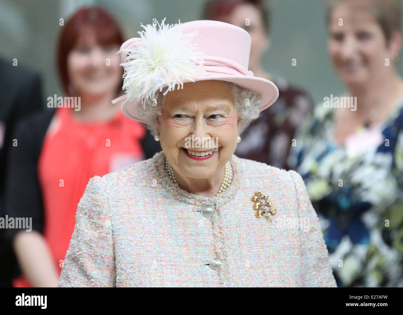 CAMBRIDGE - UK -23 MAY 2013: ROTA: Queen Elizabeth II during a visit to ...