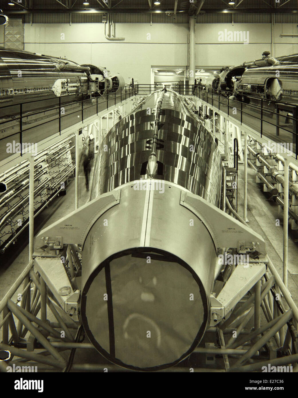 This image from Convair/General Dynamics depicts the Atlas missile, a ...