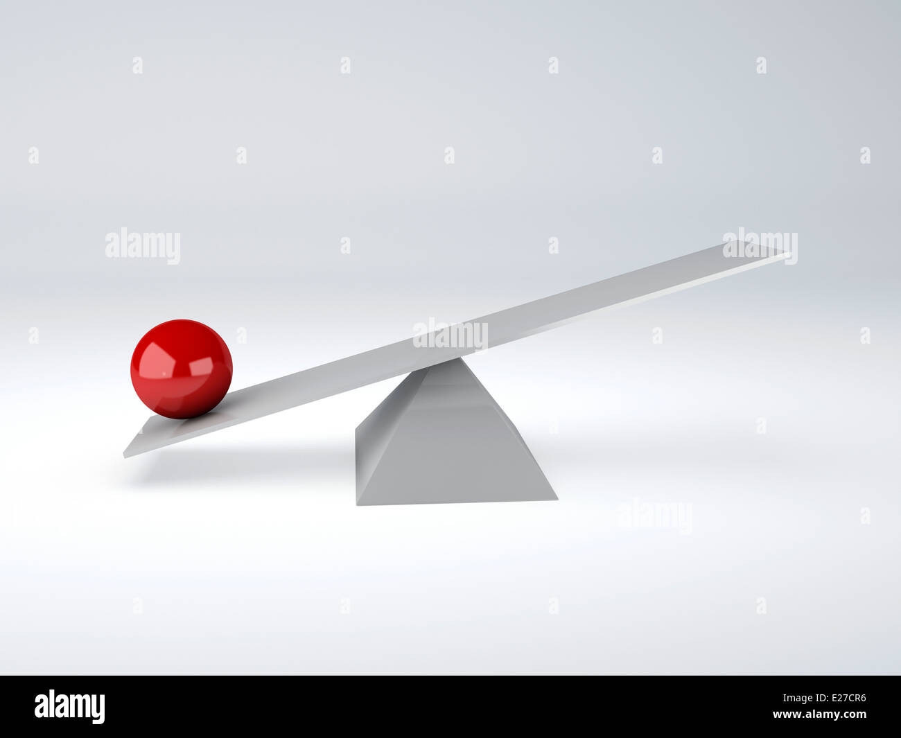 red sphere. balance concept. 3d illustration. isolated white Stock ...