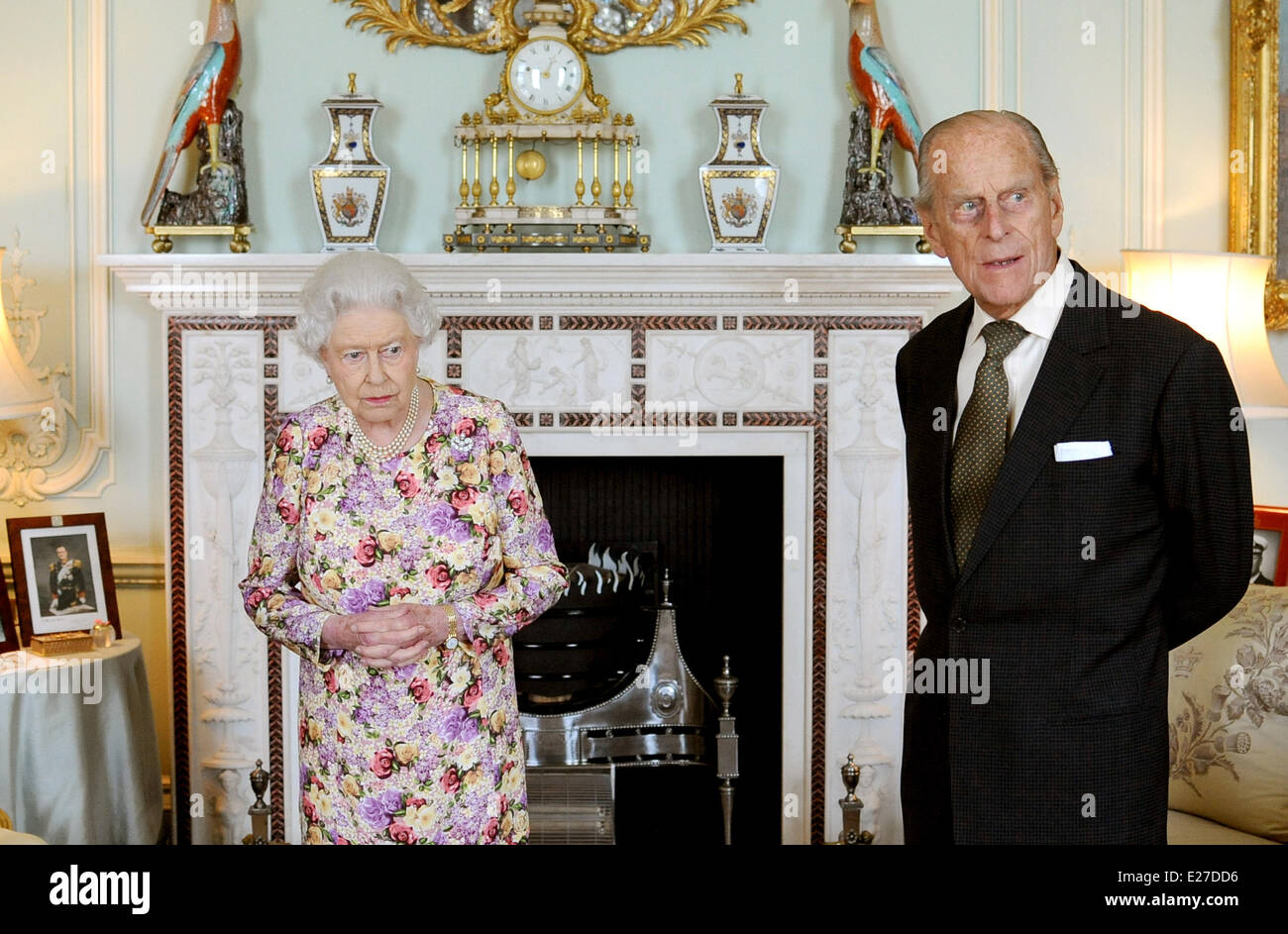 Britain's Queen Elizabeth presents the Duke of Edinburgh with New ...