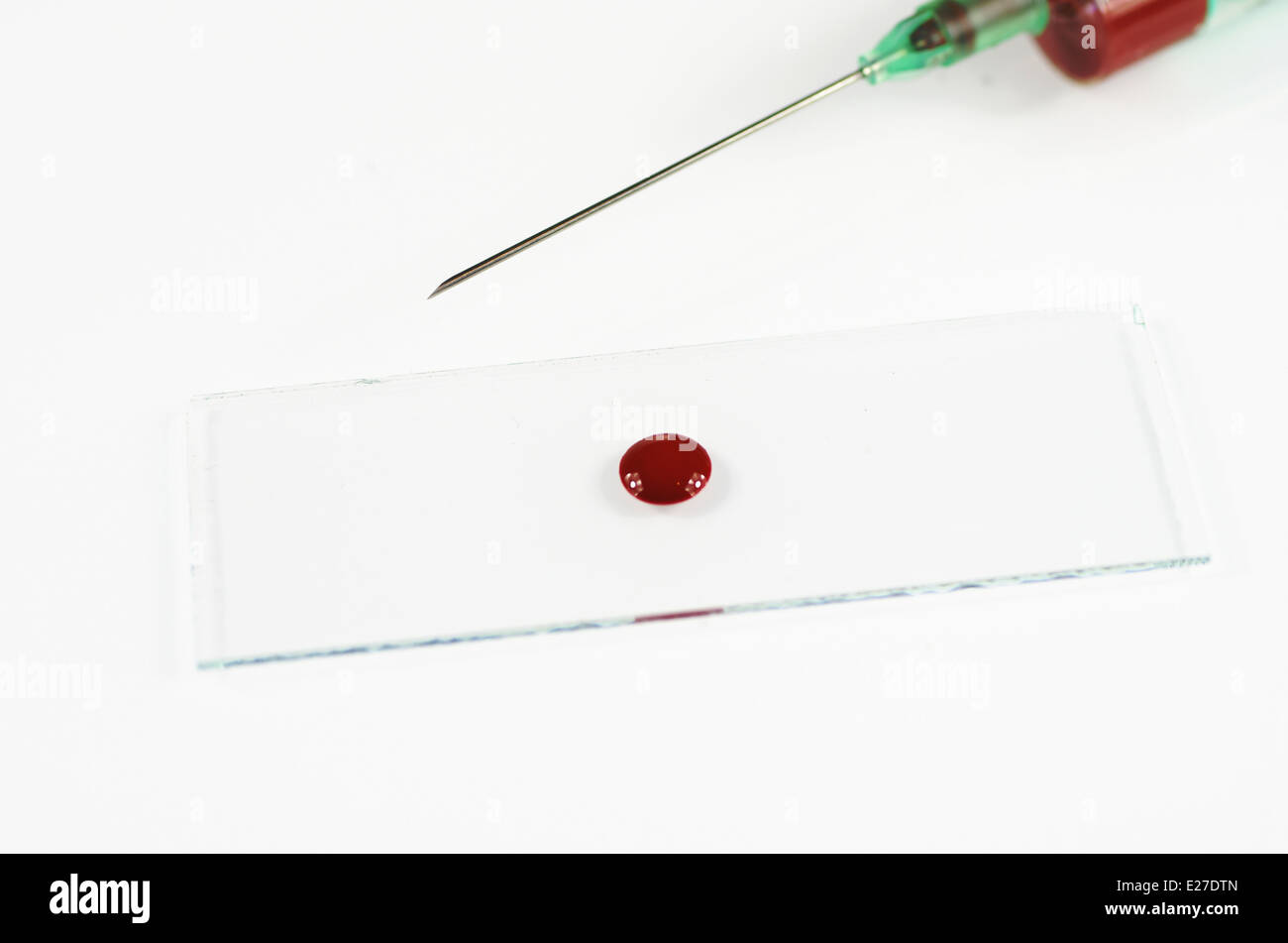 drop of blood on laboratory glass Stock Photo - Alamy