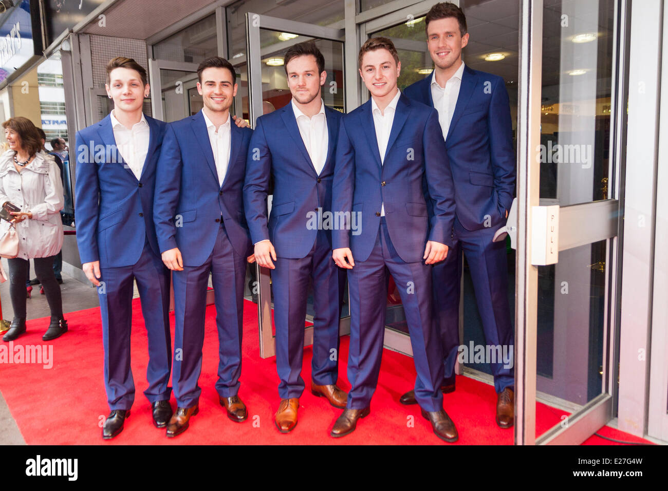 Odeon West End, London, June 16th 2014. BGT winners Collabro on the red ...