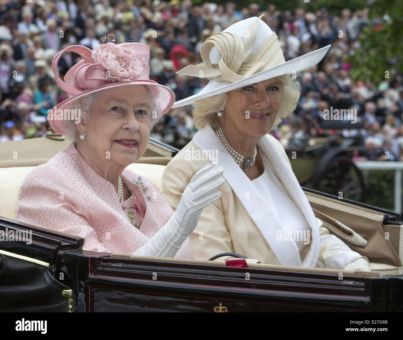 Royal Ascot Day one Featuring: Queen Elizabeth II,Camilla,Duchess of ...