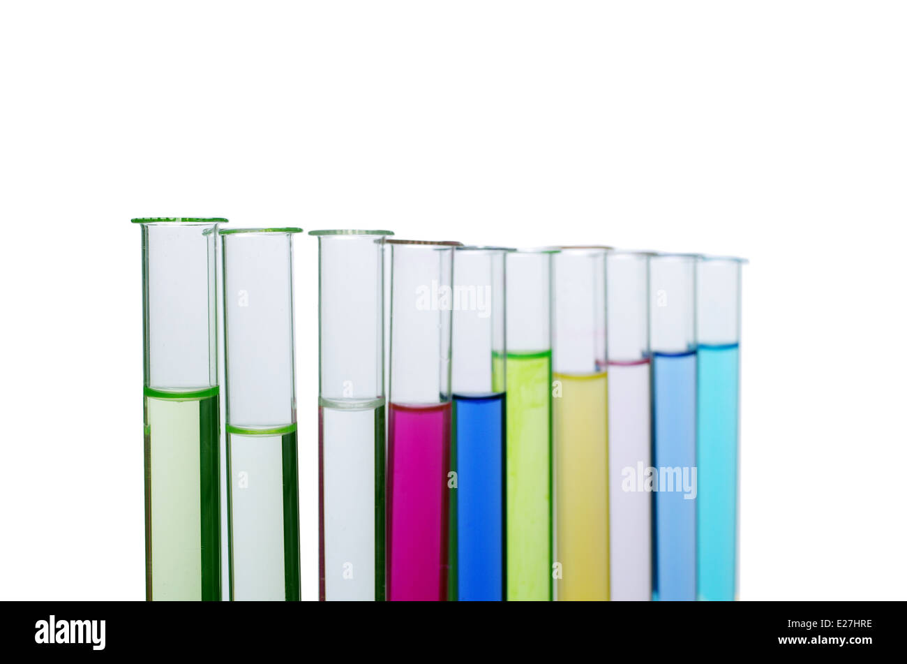 test-glass with liquid on white background Stock Photo - Alamy