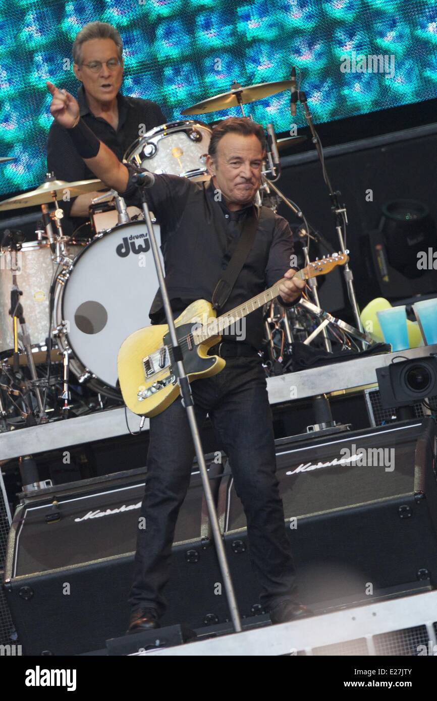 Bruce Springsteen performs live in concert at the Stade de France ...