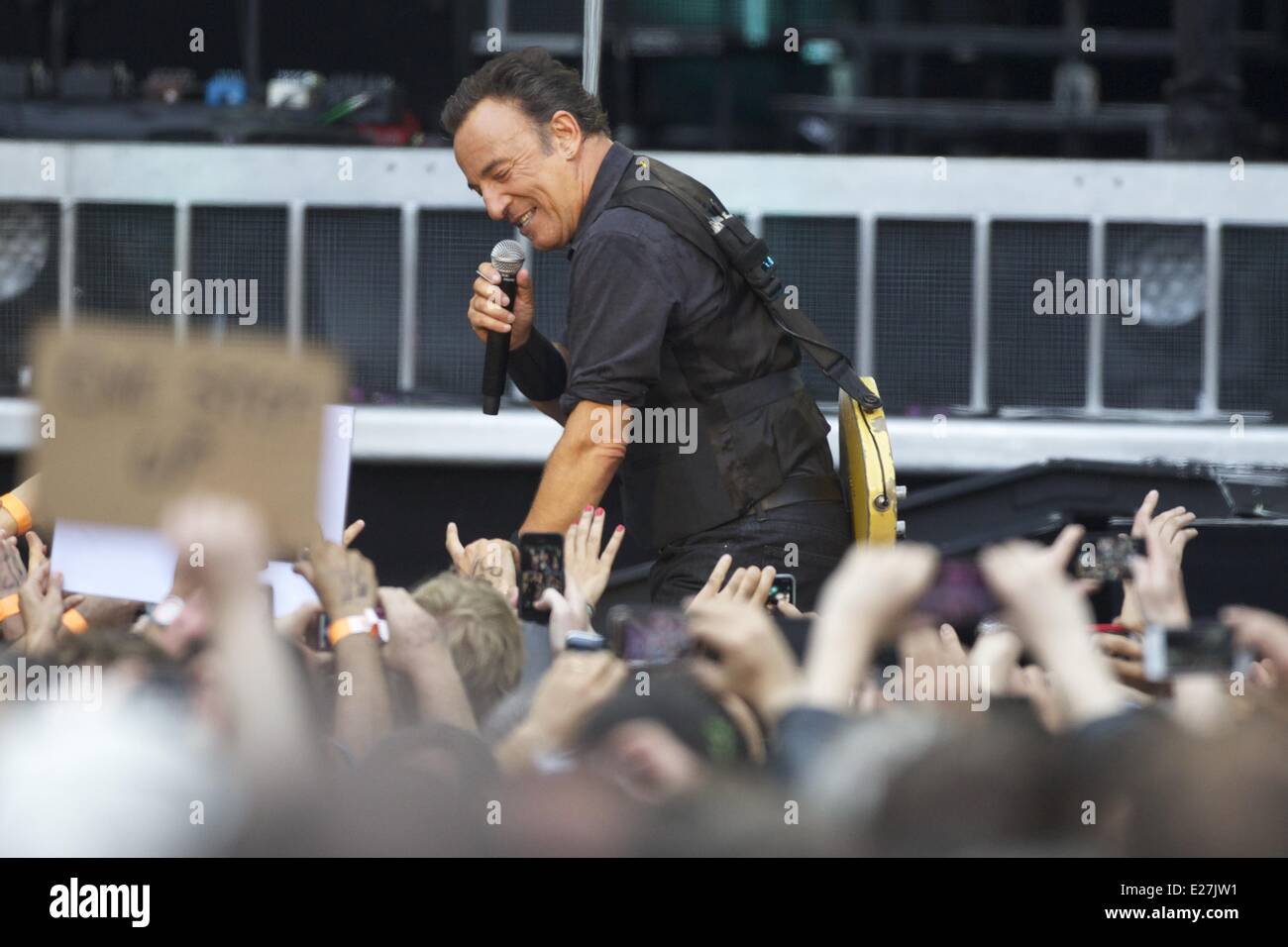 Bruce Springsteen performs live in concert at the Stade de France ...