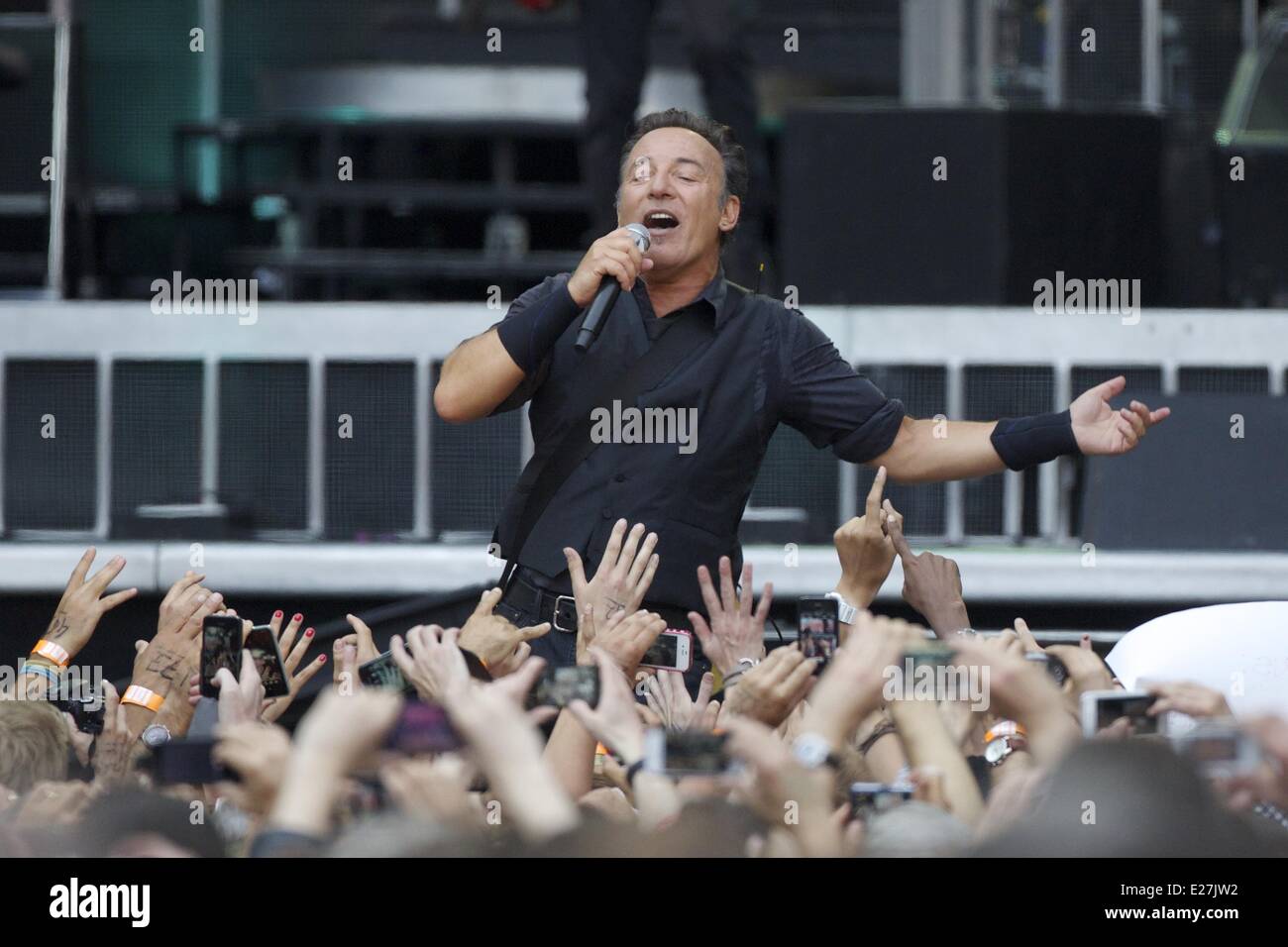 Bruce Springsteen performs live in concert at the Stade de France ...
