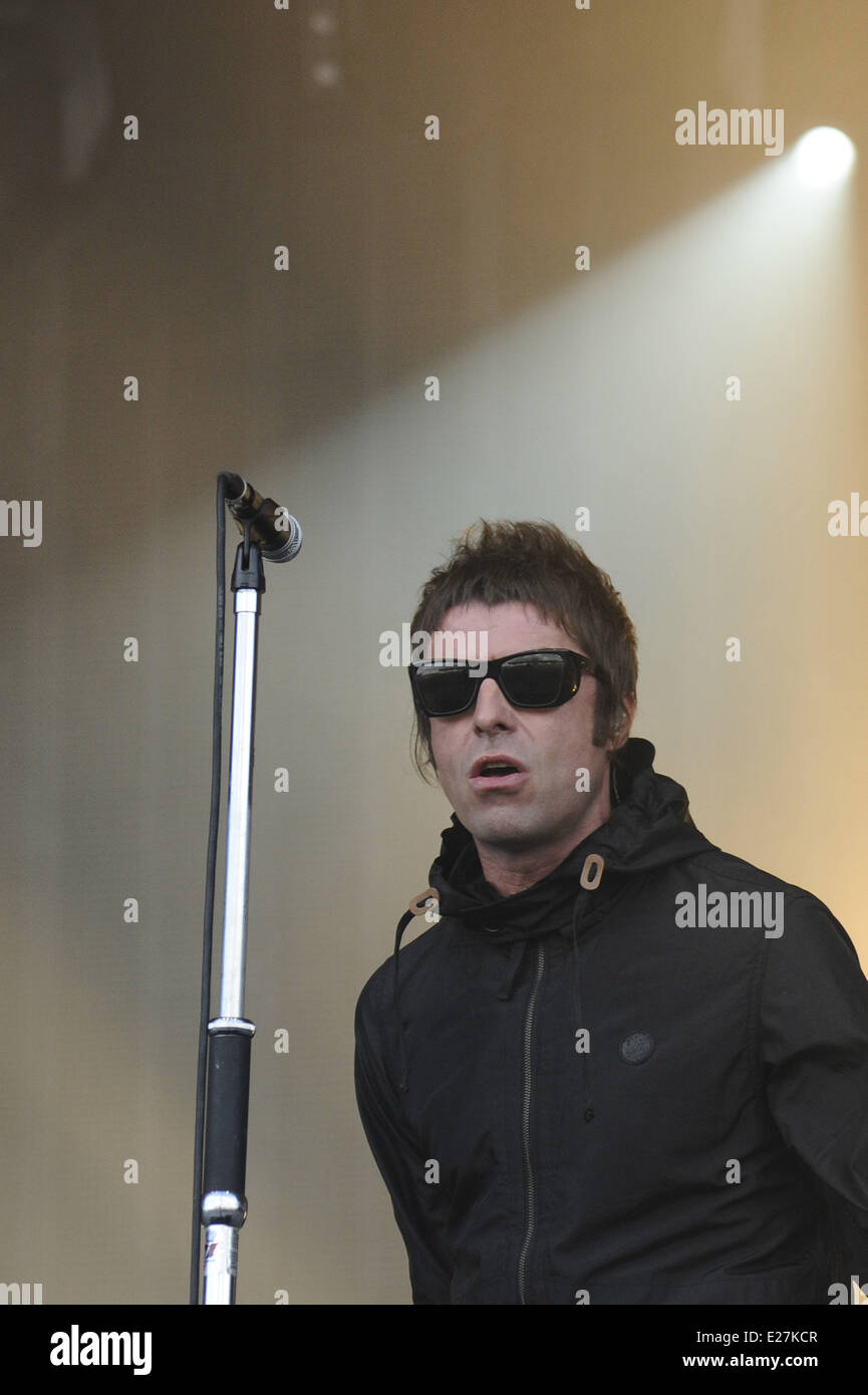 Liam Gallagher of Beady Eye performing at the 15th Solidays Festival ...