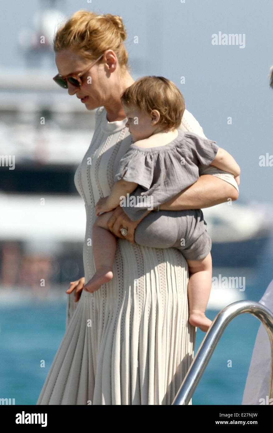Celebrities At Club 55 In St Tropez Featuring Uma Thurman Luna Where