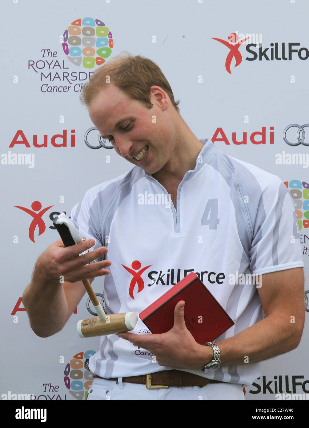 Britain's Prince WIlliam and Prince Harry play a charity polo match at ...