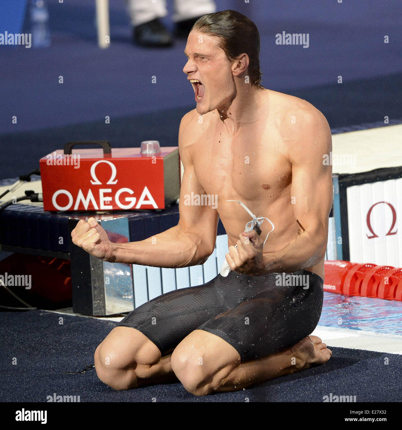 Yannick Agnel Of France Wins The Swimming Mens 200m Freestyle Final Of