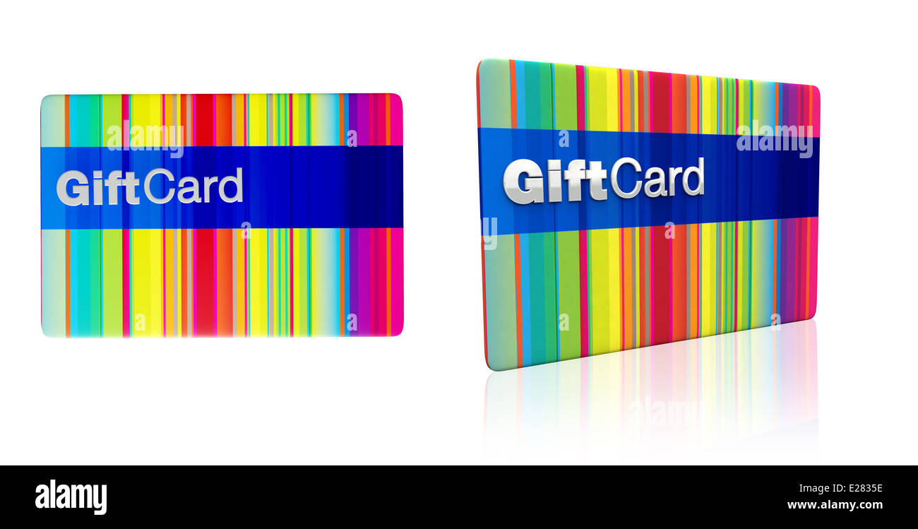 multicoloured generic gift card isolated on white background Stock ...