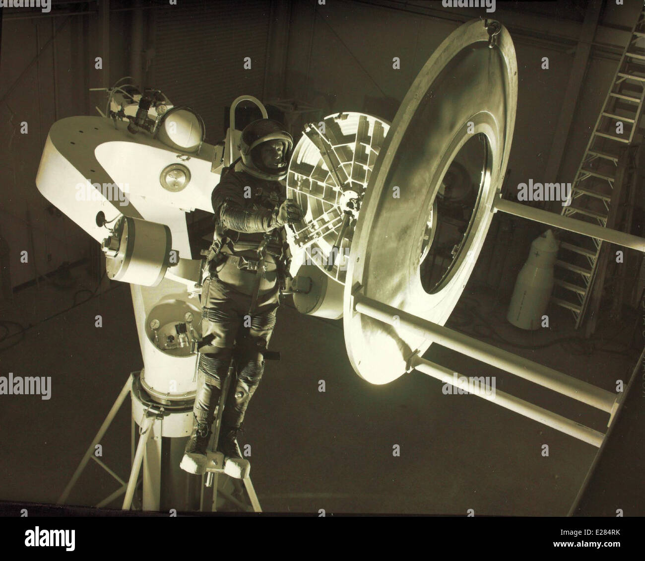 This image features NASA astronauts in training for a space mission ...