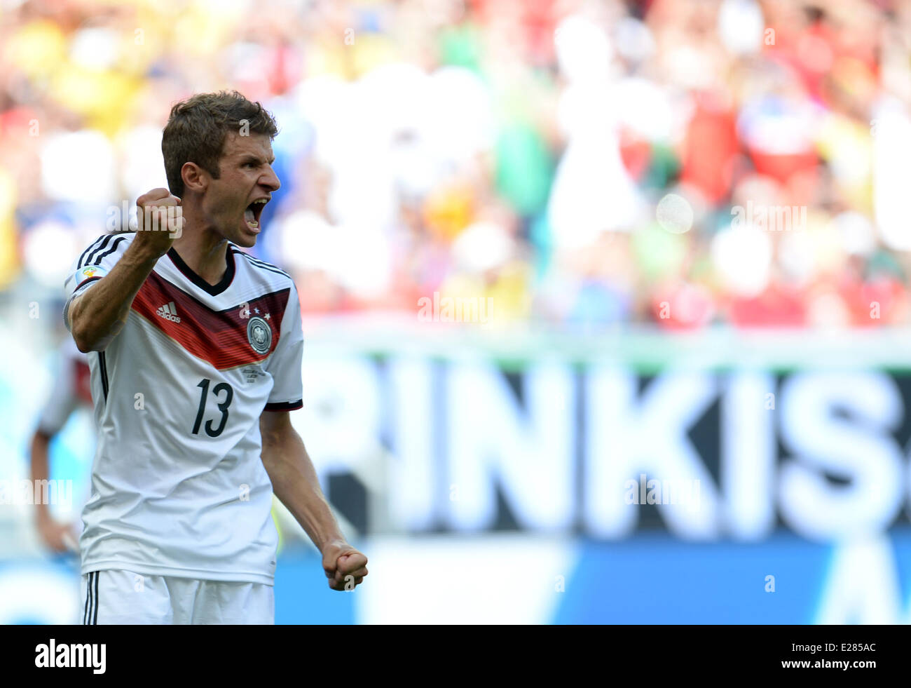Salvador da Bahia, Brazil. 16th June, 2014. Germany's Thomas Müller ...