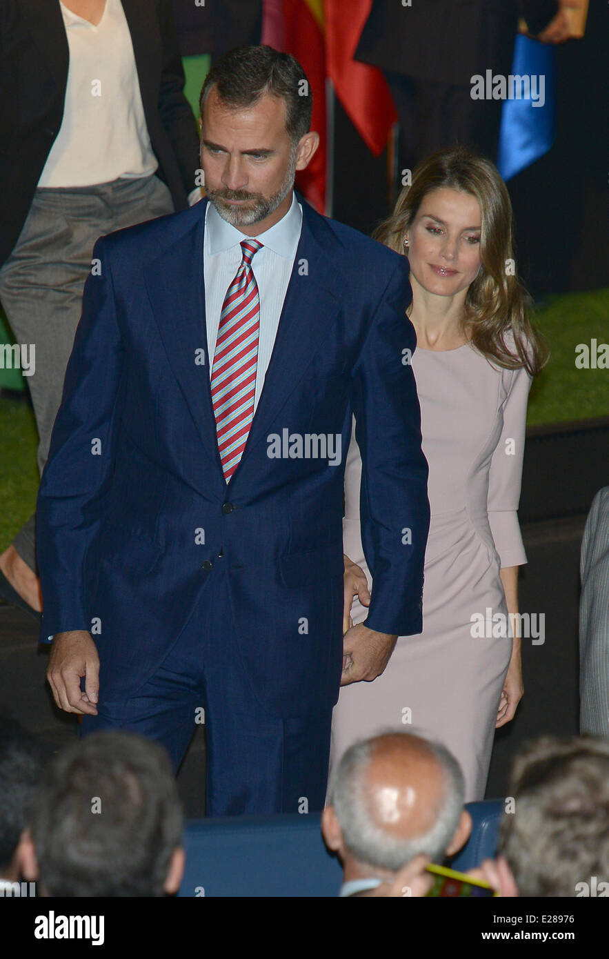 Prince Felipe and Princess Letizia of Spain attend the closing ceremony ...
