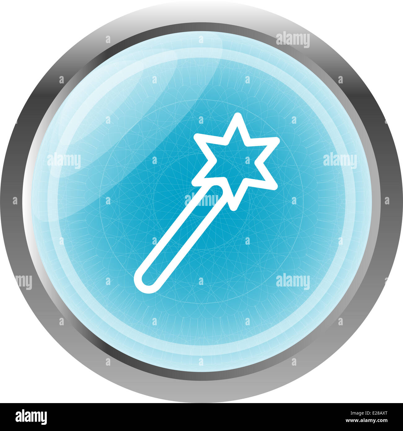 Icon magic wand, web button isolated on white Stock Photo - Alamy