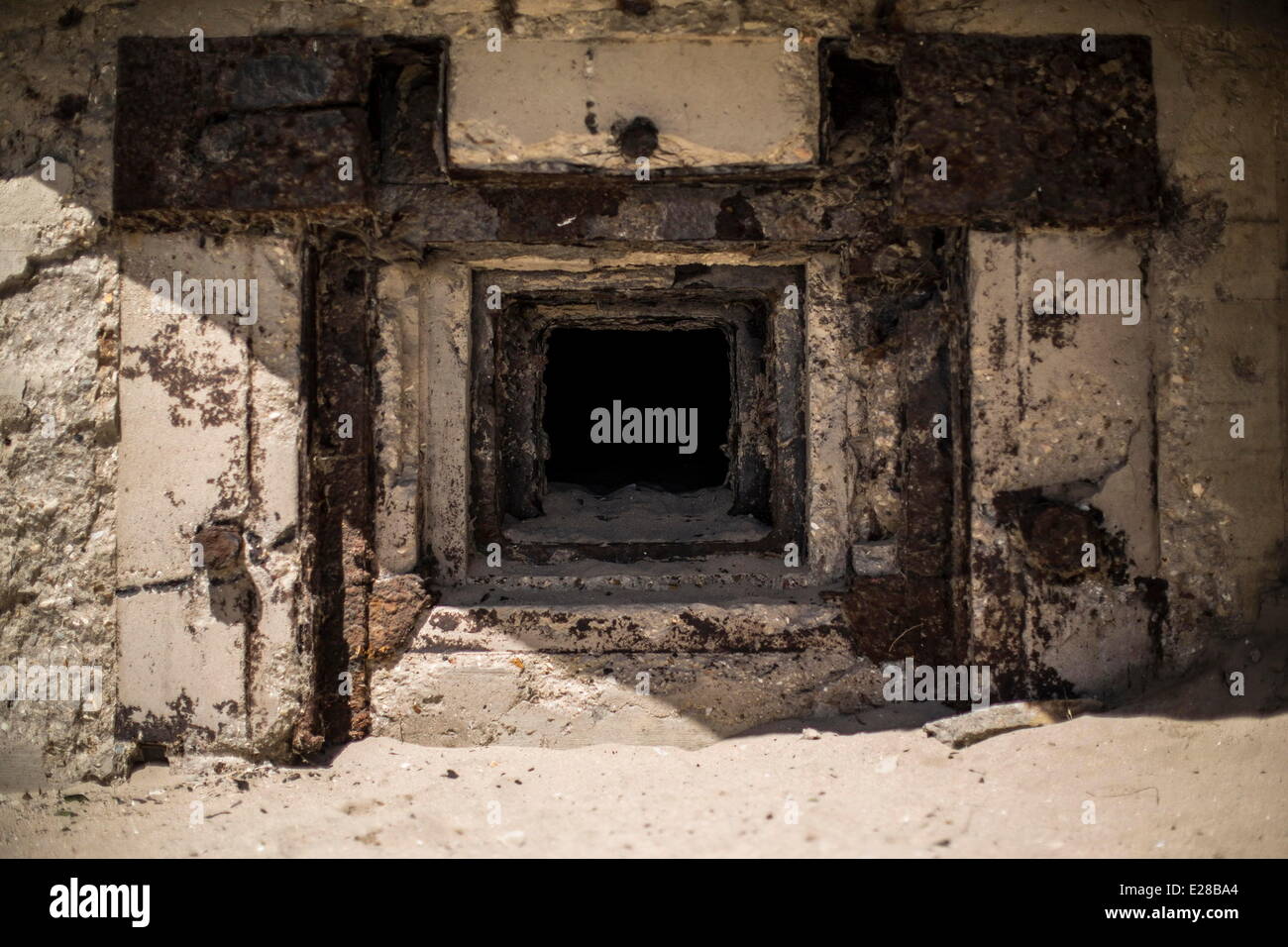 Normandy, France. 6th June, 2014. The machine gun port on an abandoned ...