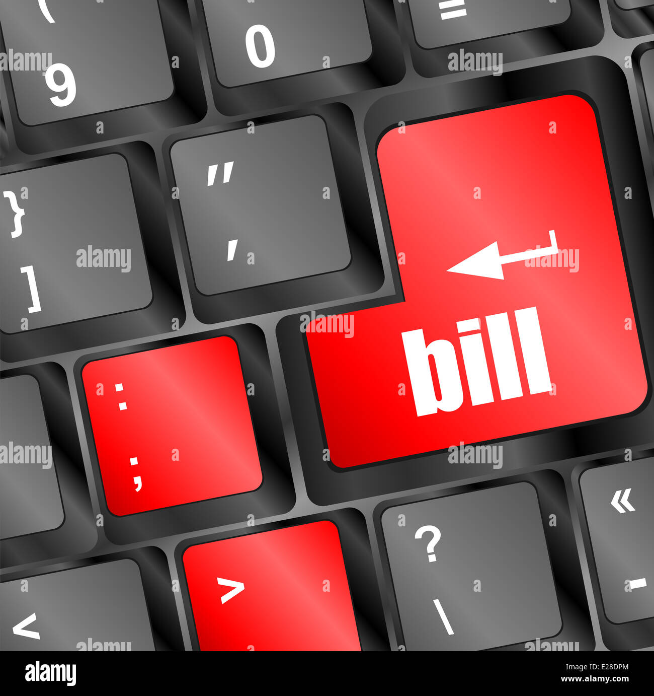bill button on the keyboard keys Stock Photo - Alamy