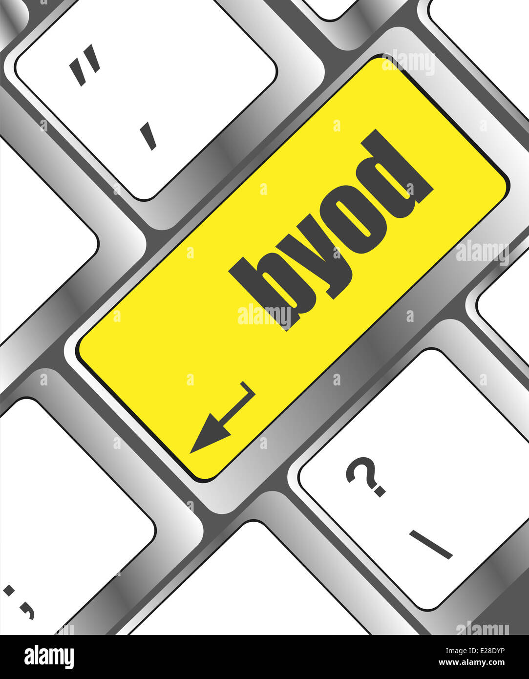 Byod keyboard key of a notebook computer Stock Photo - Alamy
