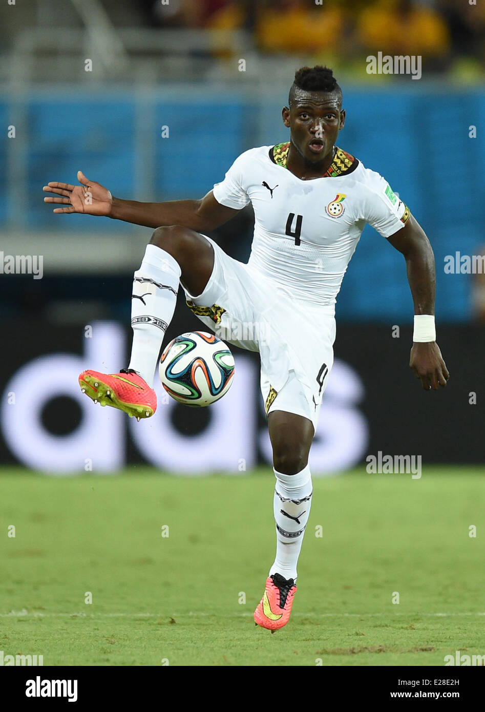 Natal, Brazil. 16th June, 2014. Daniel Opare of Ghana in action during ...