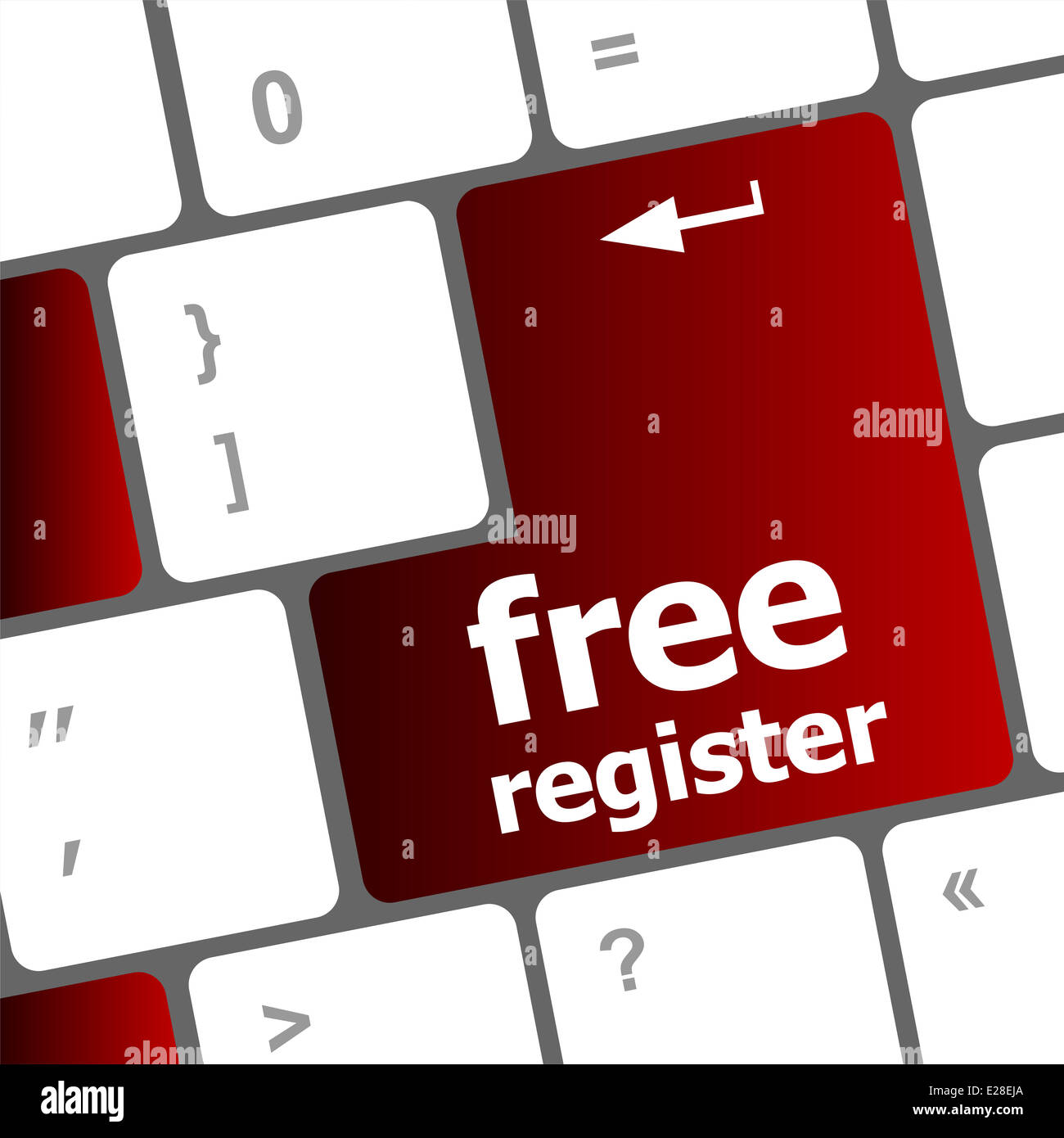 free register computer keyboard key showing internet concept Stock ...