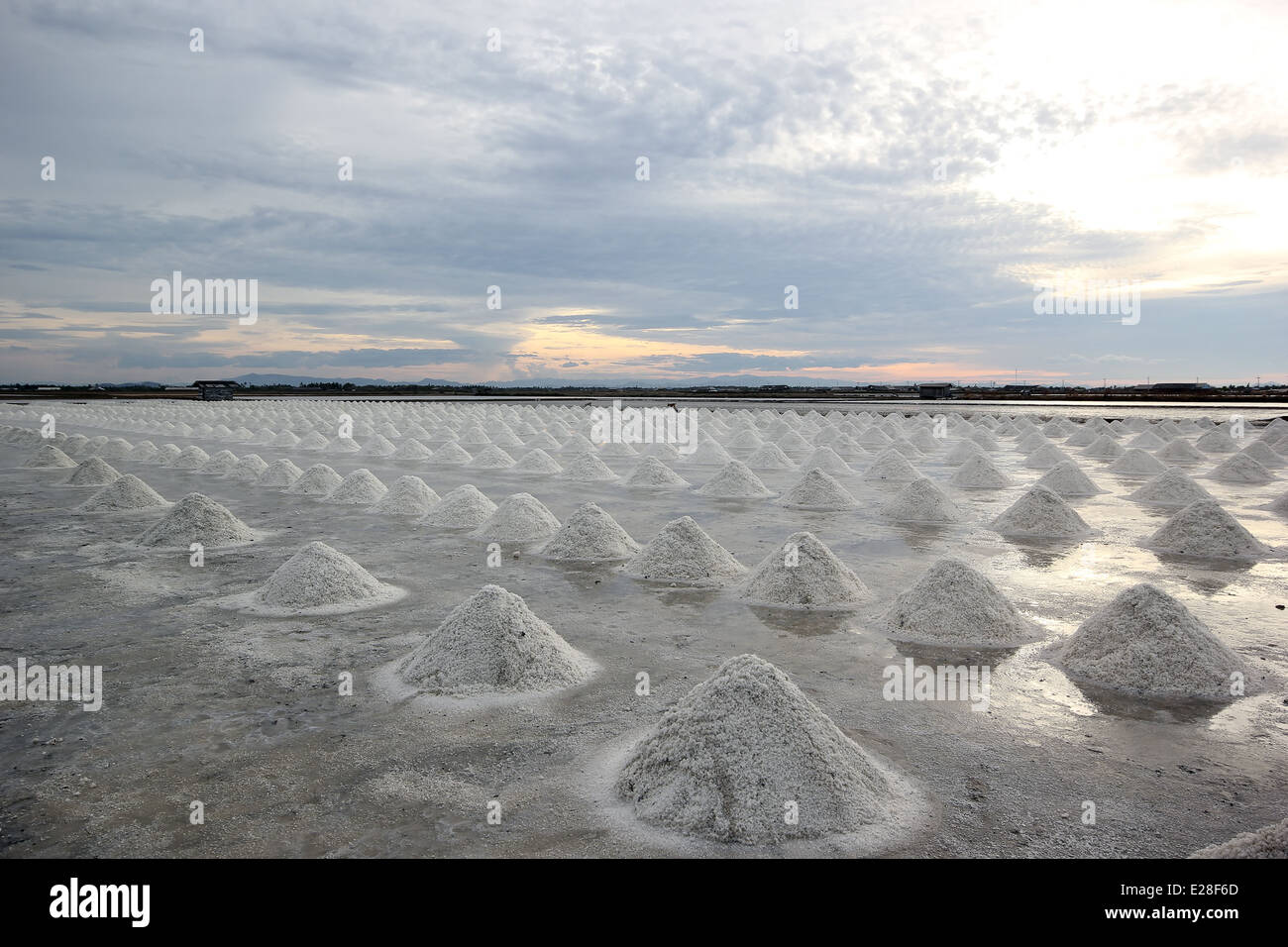 salt farm with beautiful sky background Stock Photo - Alamy