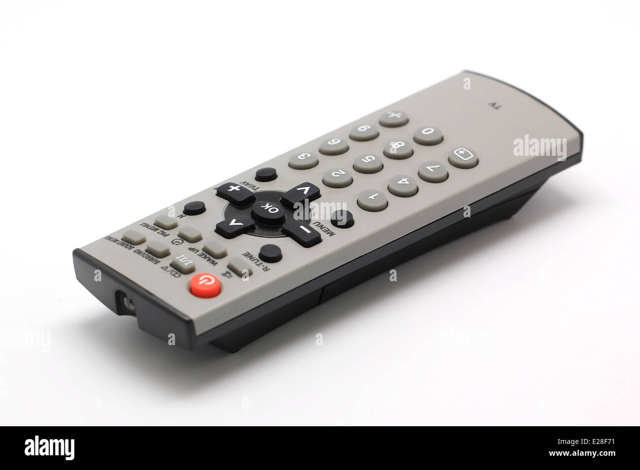 TV remote control isolated on white background Stock Photo - Alamy