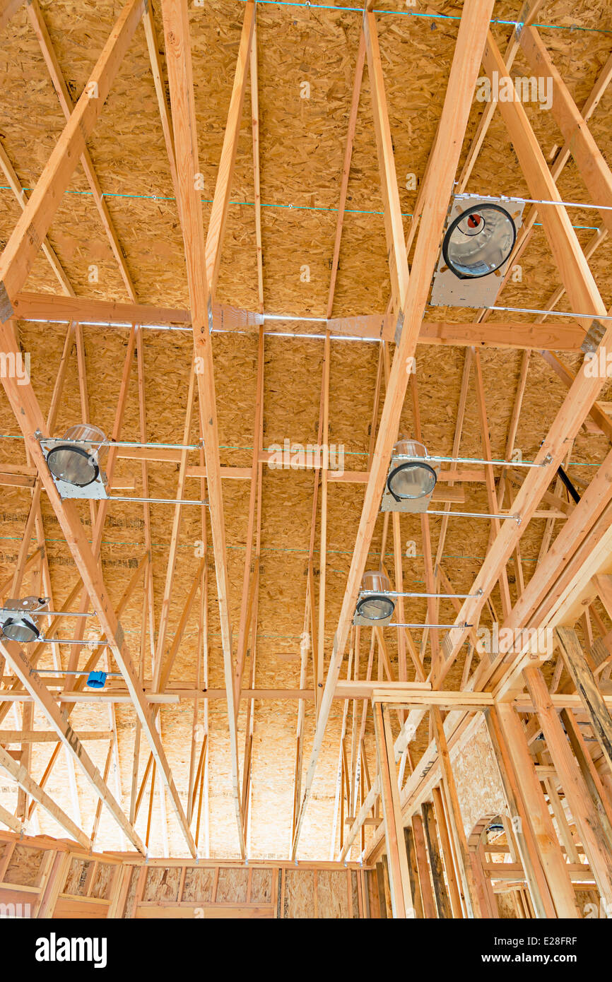 Ceiling of new construction with electrical Stock Photo - Alamy