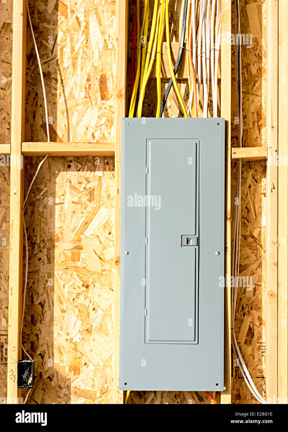 Home construction power panel Stock Photo - Alamy