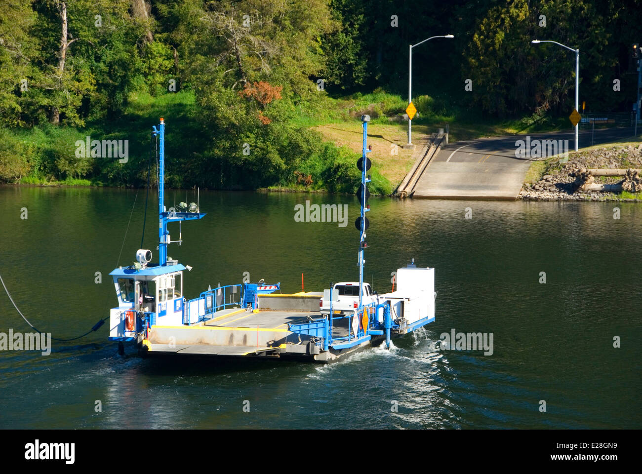 Canby Ferry on Willamette River, Clackamas County, Oregon Stock Photo ...