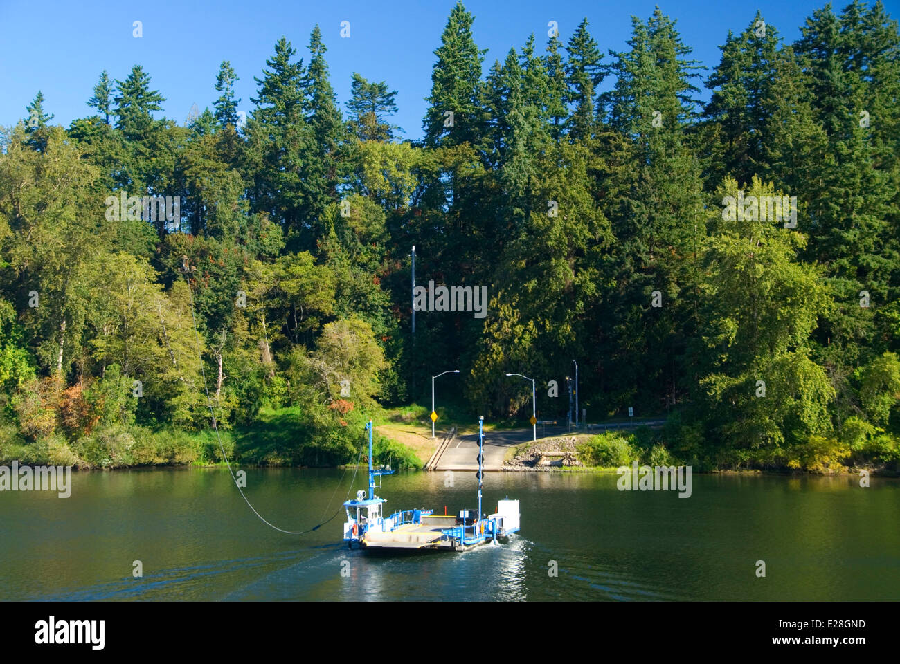 Canby Ferry on Willamette River, Clackamas County, Oregon Stock Photo ...