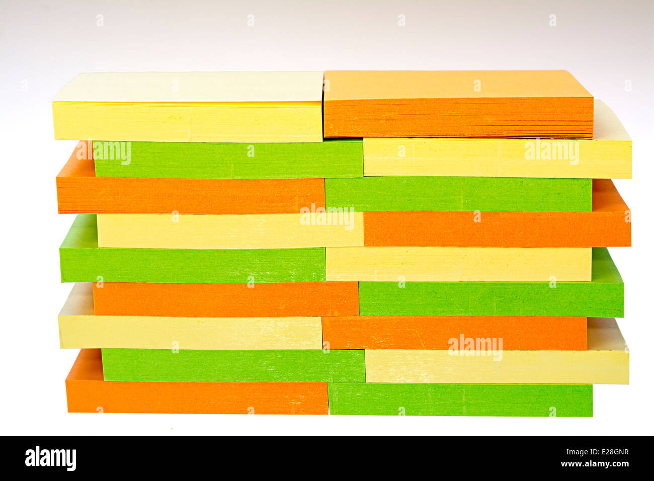 Pattern of sticky notes in a pile Stock Photo - Alamy