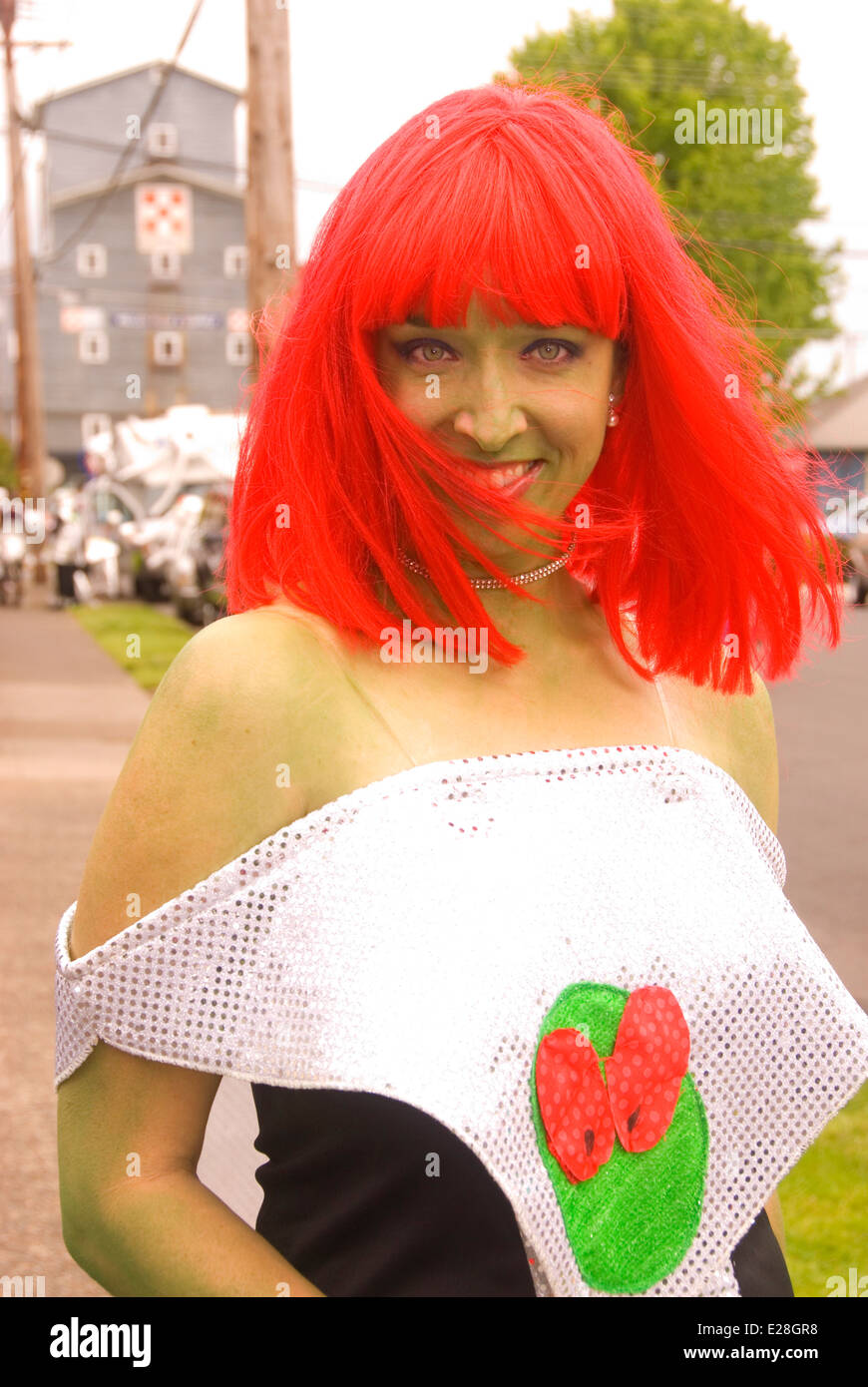 Alien woman, Alien Daze UFO Festival, McMinnville, Oregon Stock Photo ...
