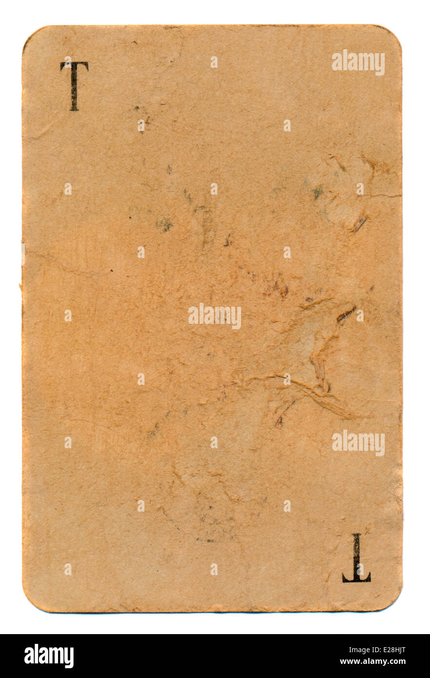 grunge playing ancient card paper background isolated on white Stock ...
