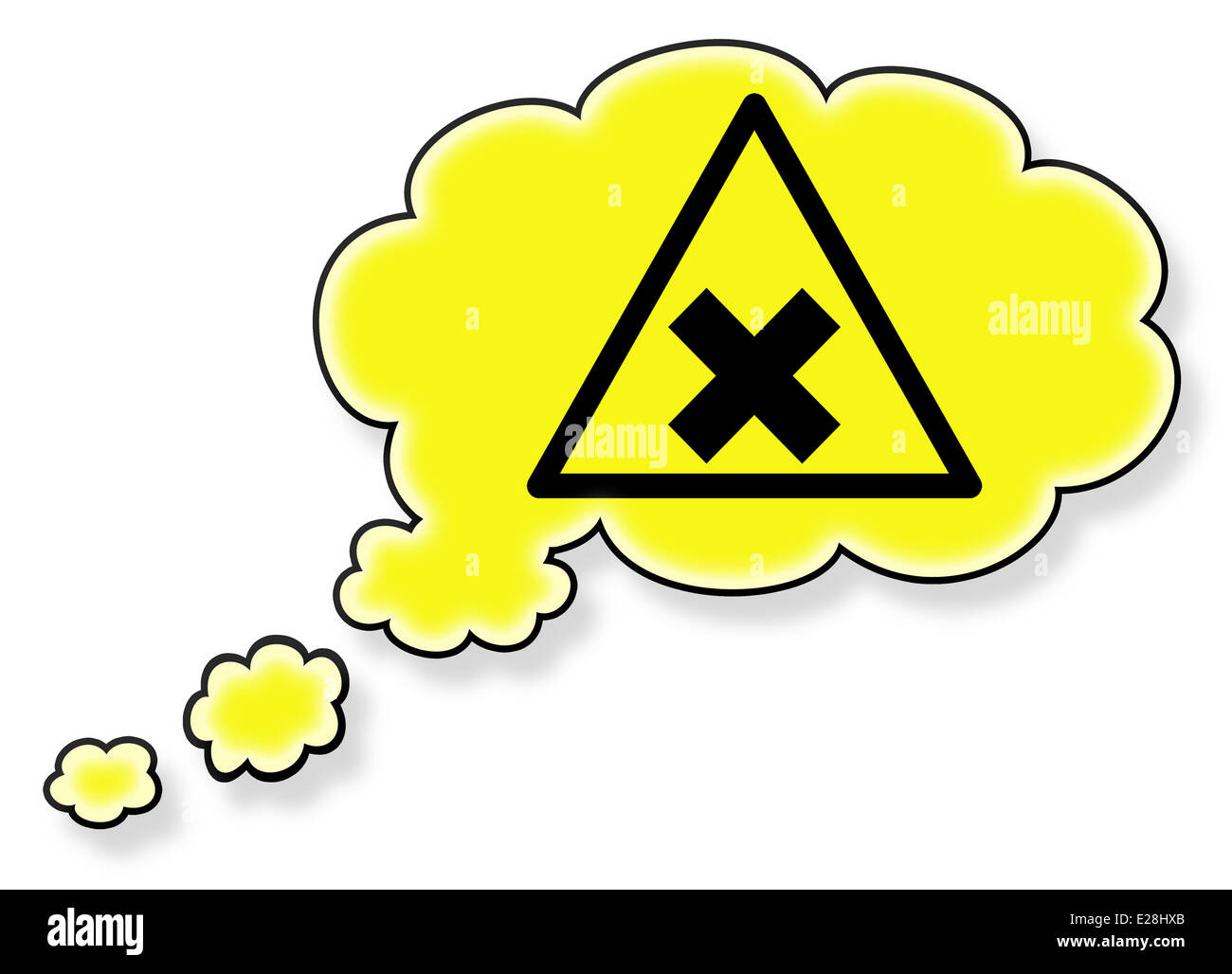 Flag in the cloud, isolated on white background, danger - cross Stock ...