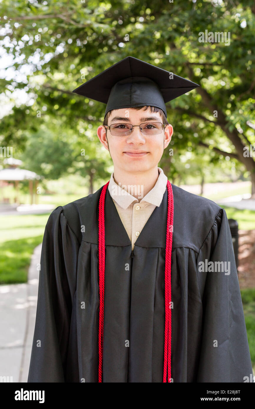 Highschool graduate after graduation caremony in the park Stock Photo ...
