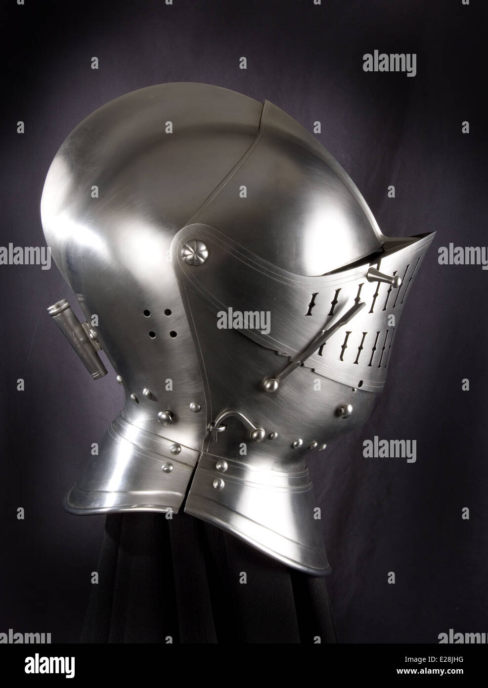 Armour of the medieval knight. Metal protection of the soldier against ...