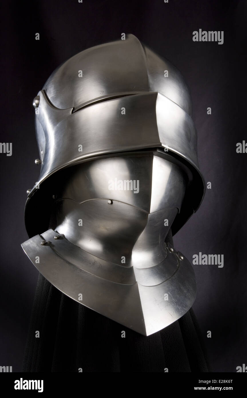Armour of the medieval knight. Metal protection of the soldier against ...