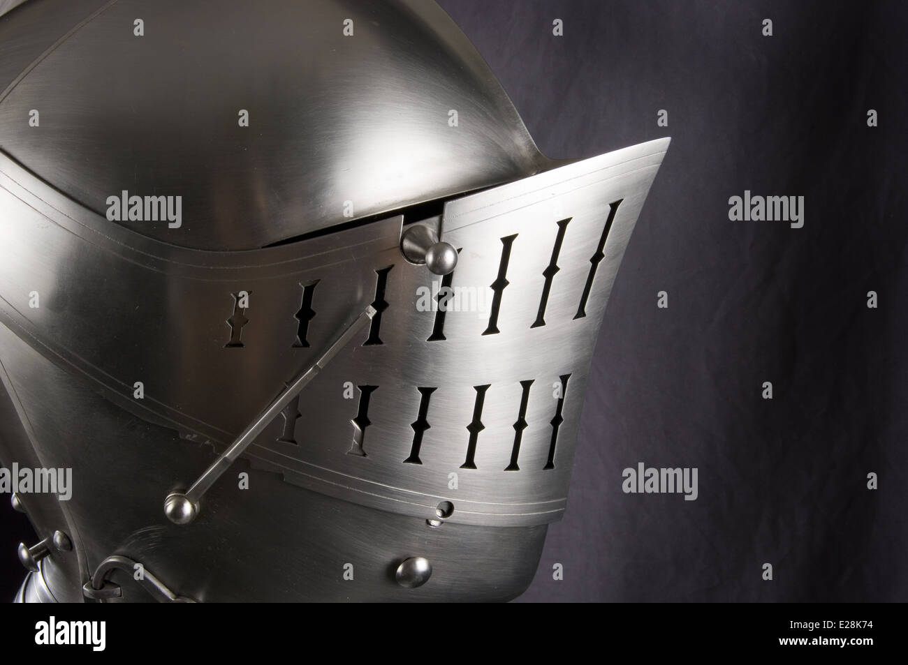 Armour of the medieval knight. Metal protection of the soldier against ...