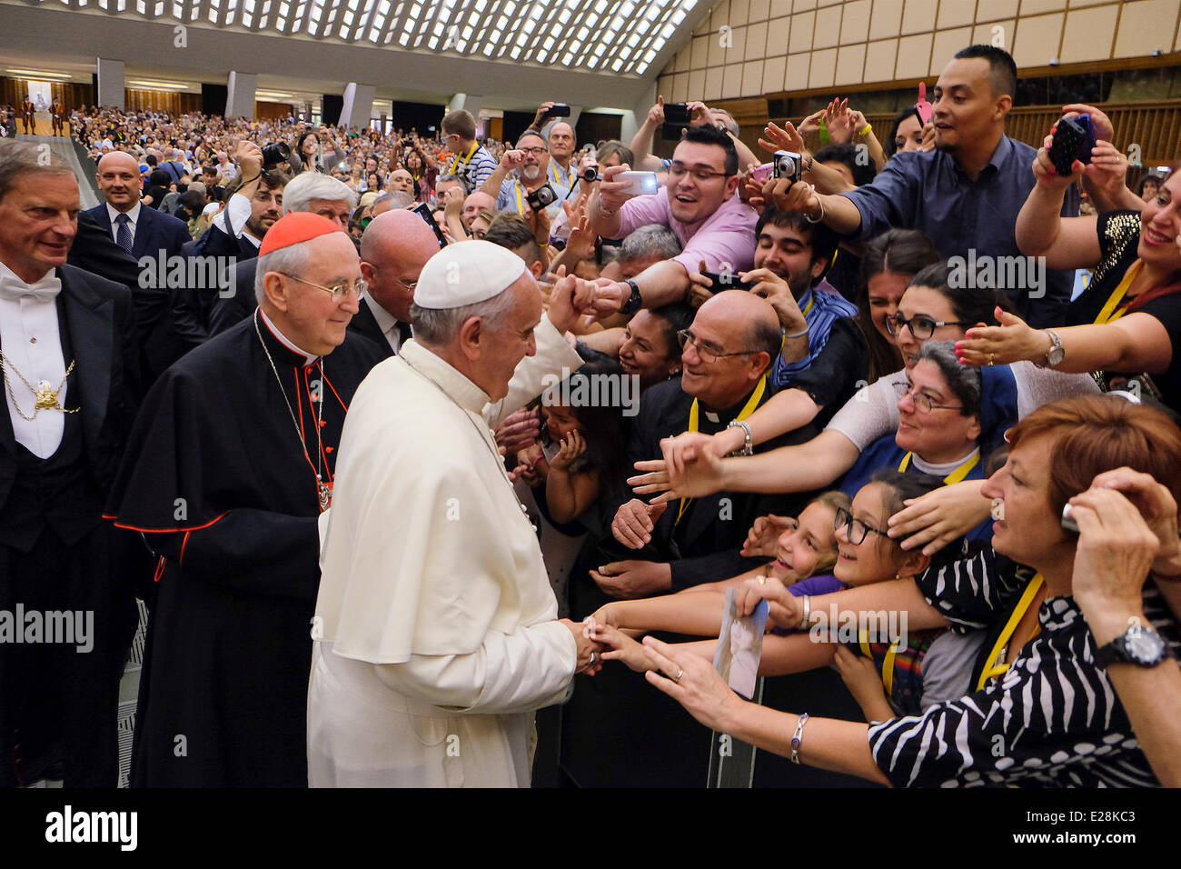 Rome, Italy. 16th June, 2014. Pope Francis meets the dioceses of Rome ...