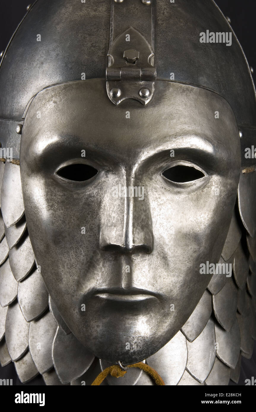 Armour of the medieval knight. Metal protection of the soldier against ...