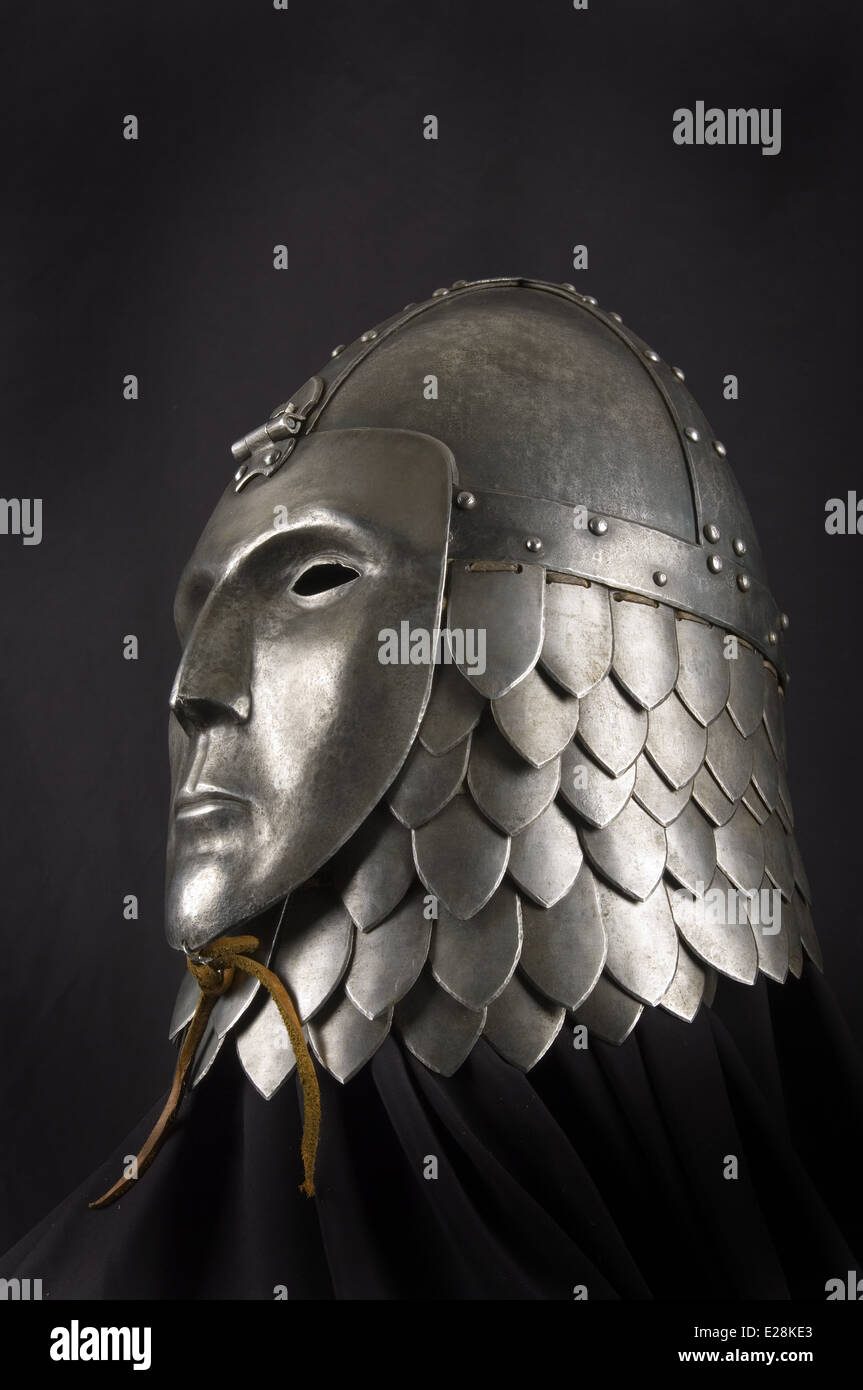 Armour of the medieval knight. Metal protection of the soldier against ...