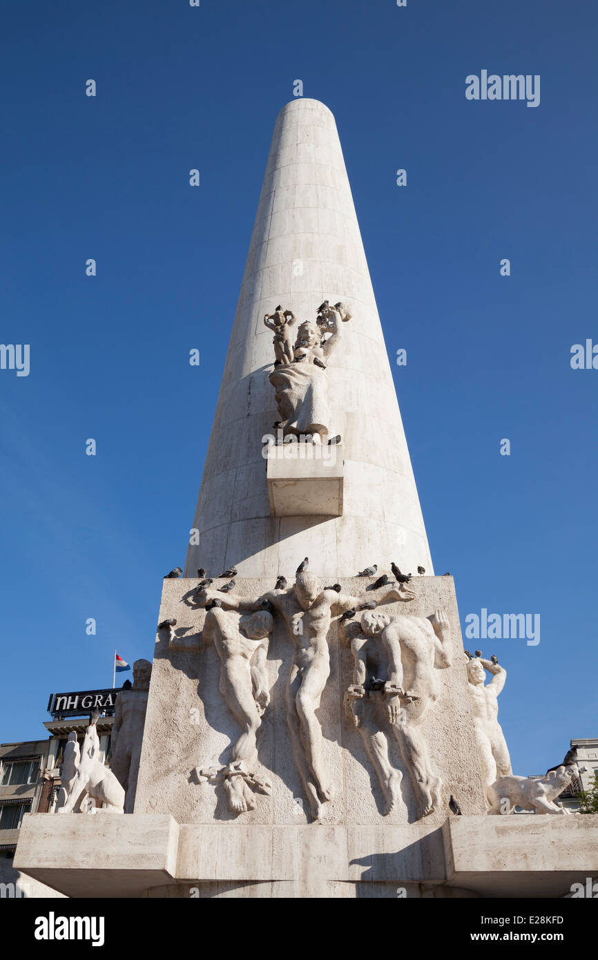 National Monument at Dam square, Amsterdam, North Holland province ...
