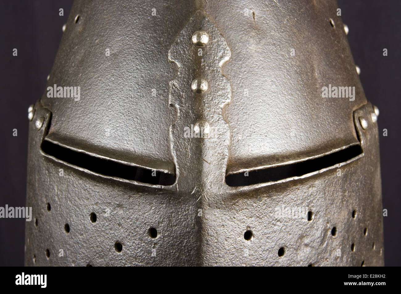 Armour of the medieval knight. Metal protection of the soldier against ...