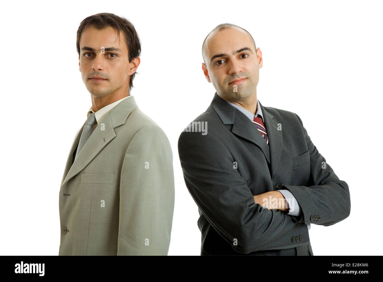 two business men isolated on white background Stock Photo - Alamy